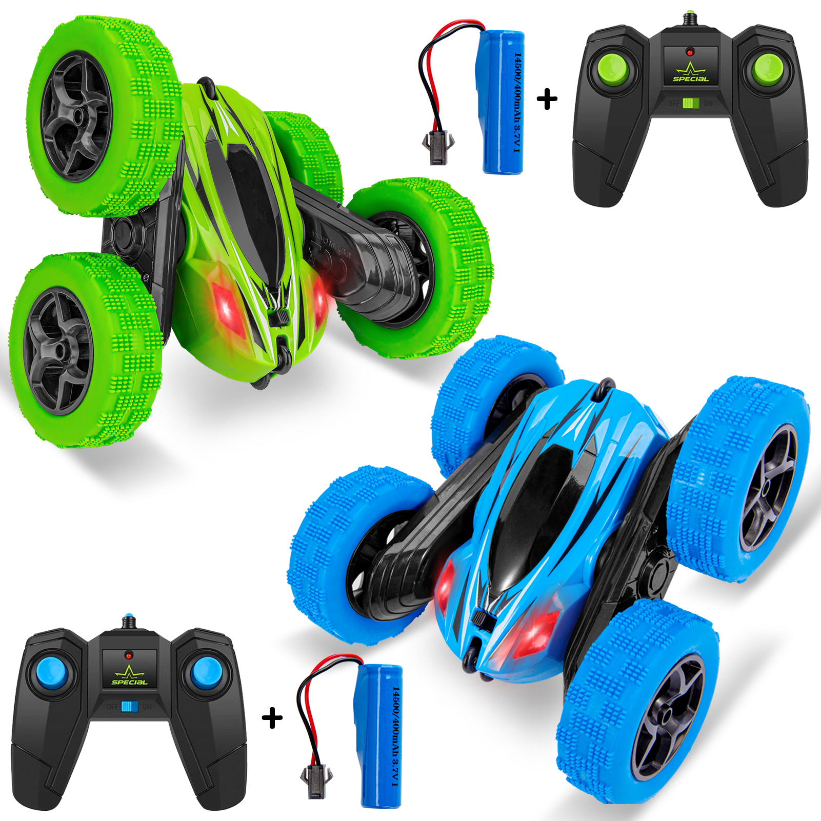 DSstyles 2 RC Car 2 4GHz Electric Racing Stunt Car Double Sided 360
