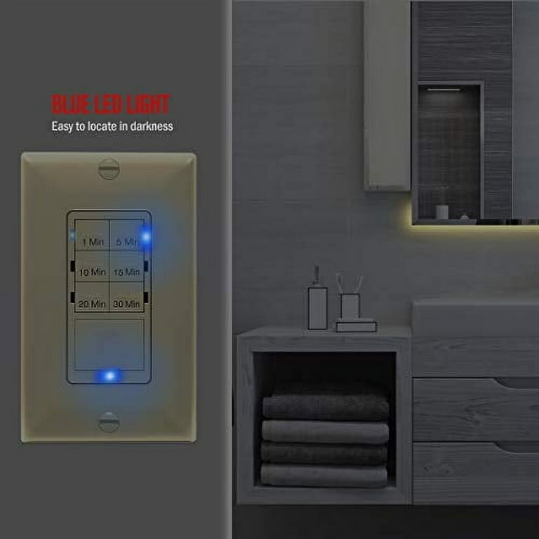 Bathroom Heater Light Switch And Timer 3 Function Rocker Combination