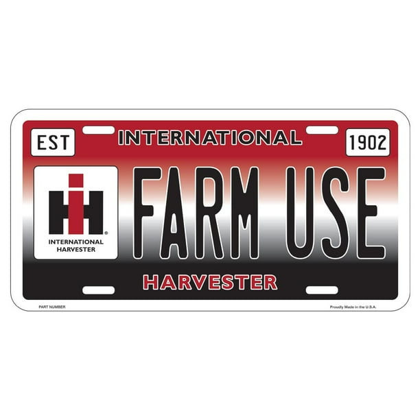 International Harvester Farm Use Embossed Metal License Plate - Walmart ...