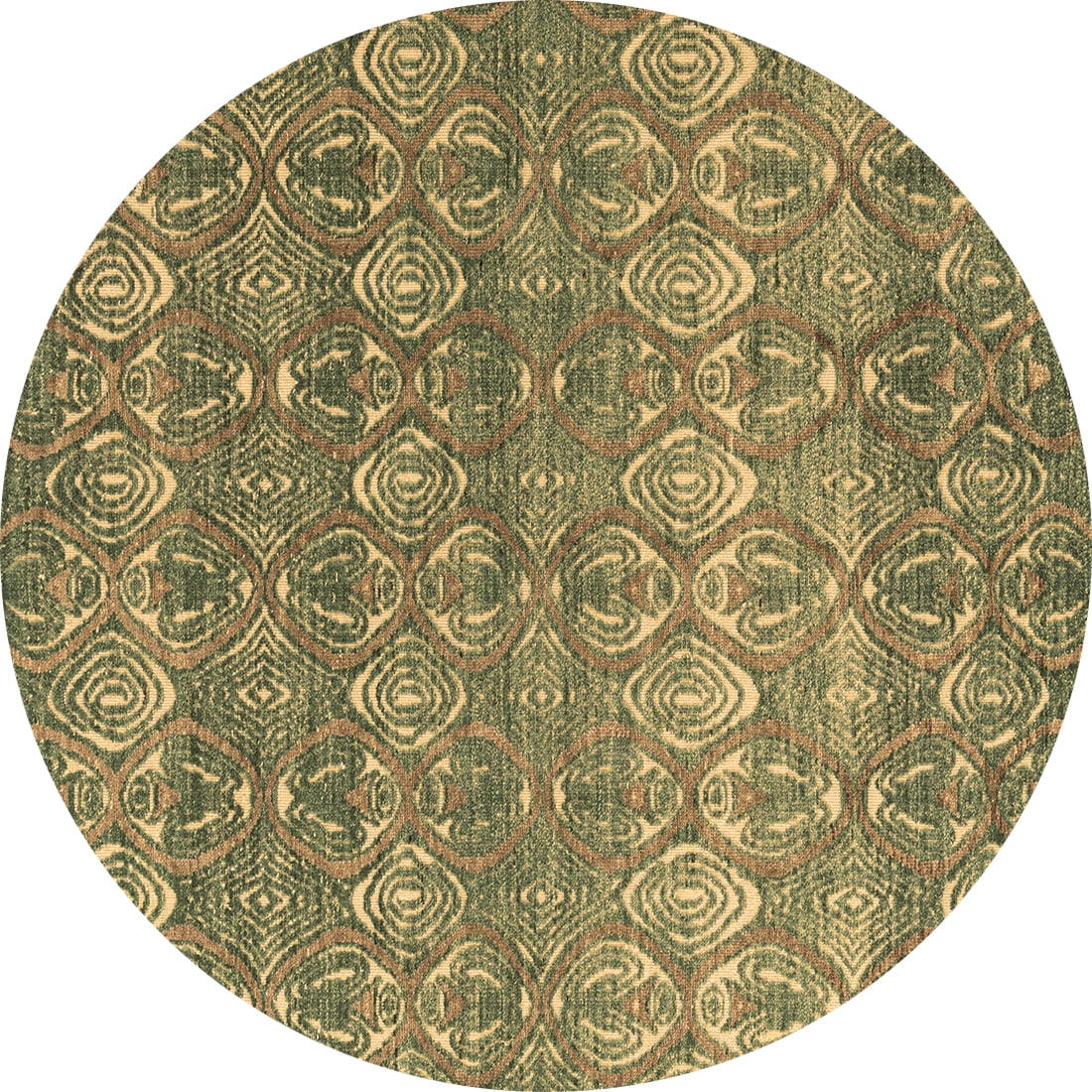 Ahgly Company Indoor Round Abstract Brown Modern Area Rugs, 8' Round ...