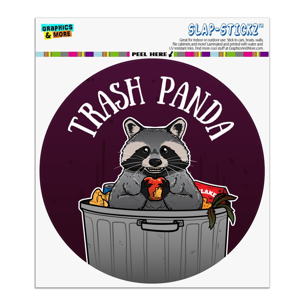Raccoon Trash Panda in Garbage Automotive Car Window Locker Circle ...