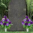 UJMNHYGT Cemetery Flowers for Grave Plastic Artificial Rose Bouquets ...