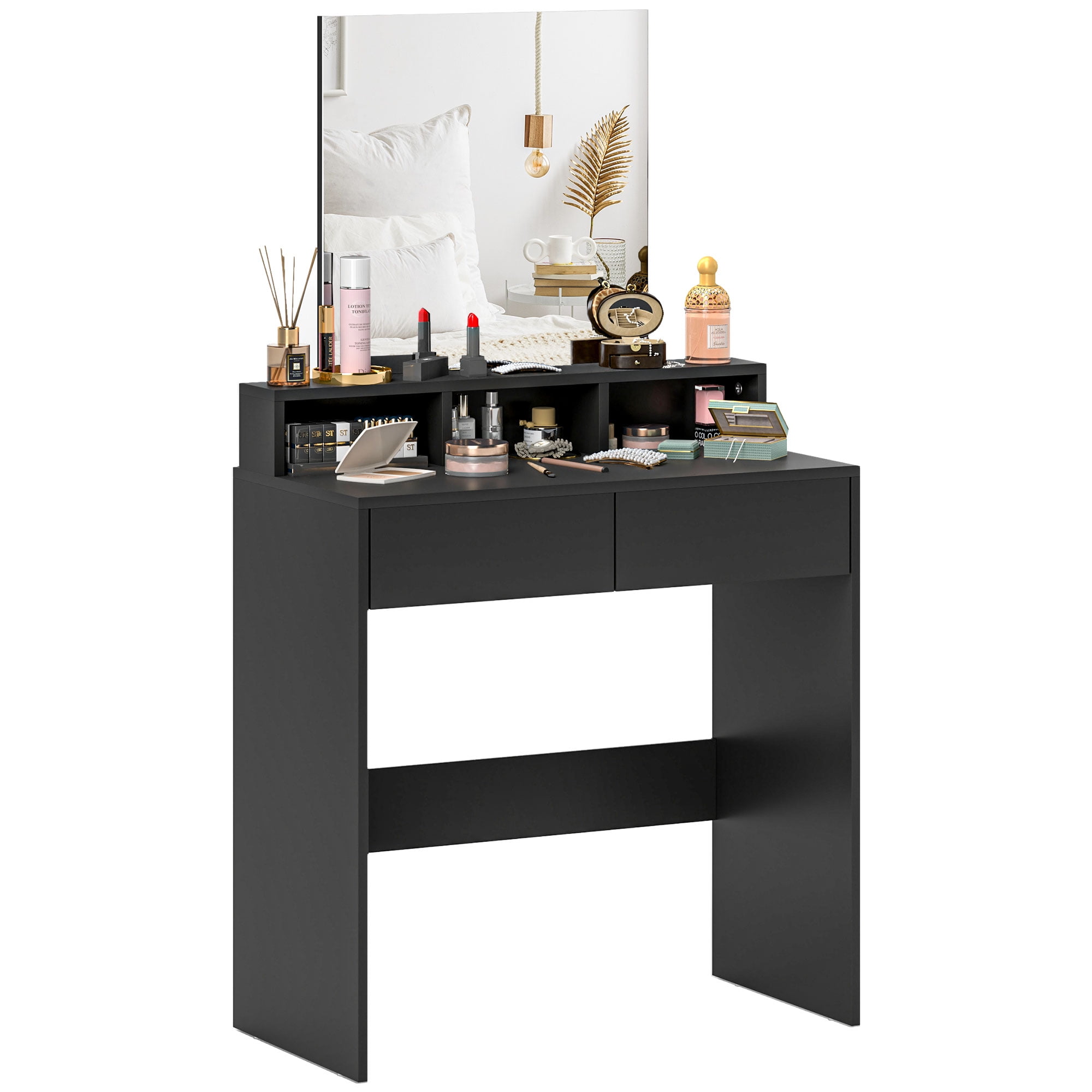 Click here for Homcom Makeup Vanity Desk With Mirror  Drawers  Bl... prices