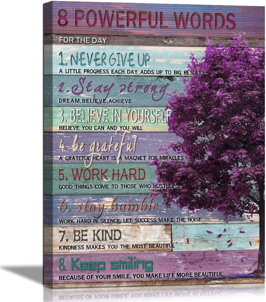 Inspirational Quotes Wall Decor 8 Powerful Words Motivational Motto ...