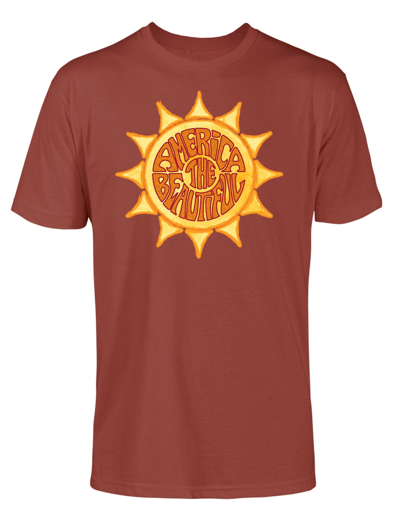 America The Beautiful Short Sleeve Adult Unisex Sun Emblazoned T-Shirt ...