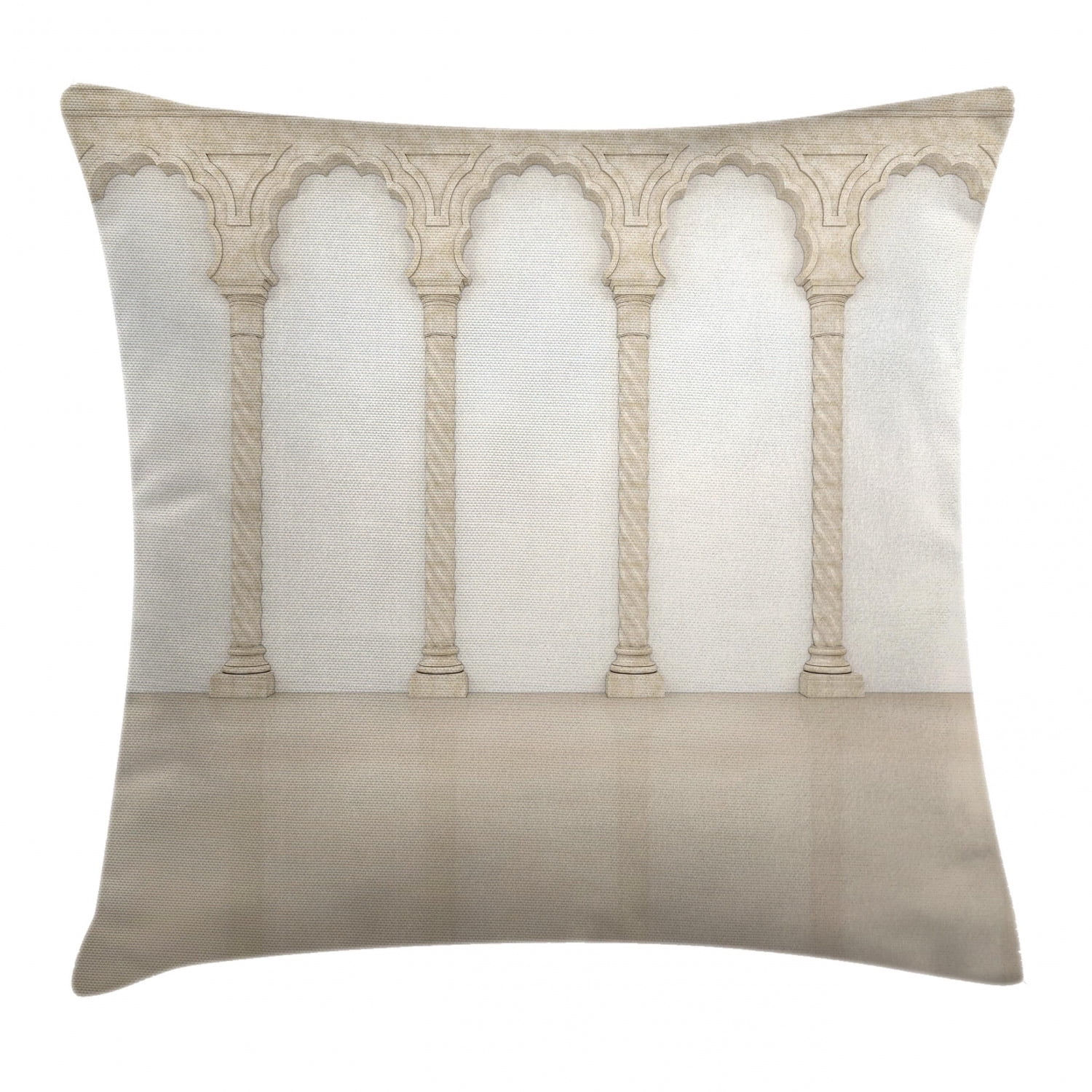 Pillar Decor Throw Pillow Cushion Cover, Architecture Theme Wall with ...