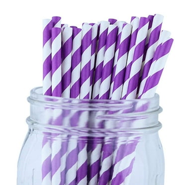 100-200 Bulk Packed Paper Straws Pattern Color -Biodegradable FDA ...