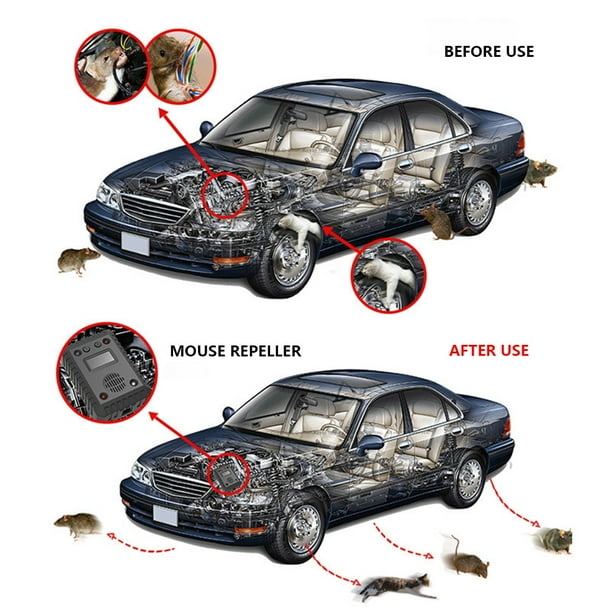 TB&W Ultrasonic Mouse Deterrent 12V/5V Powered Rat Deterrent Keep Mice ...