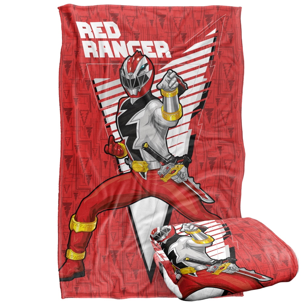 Power Rangers: Dino Fury Blanket, 36'x58' Red Ranger Character Silky ...