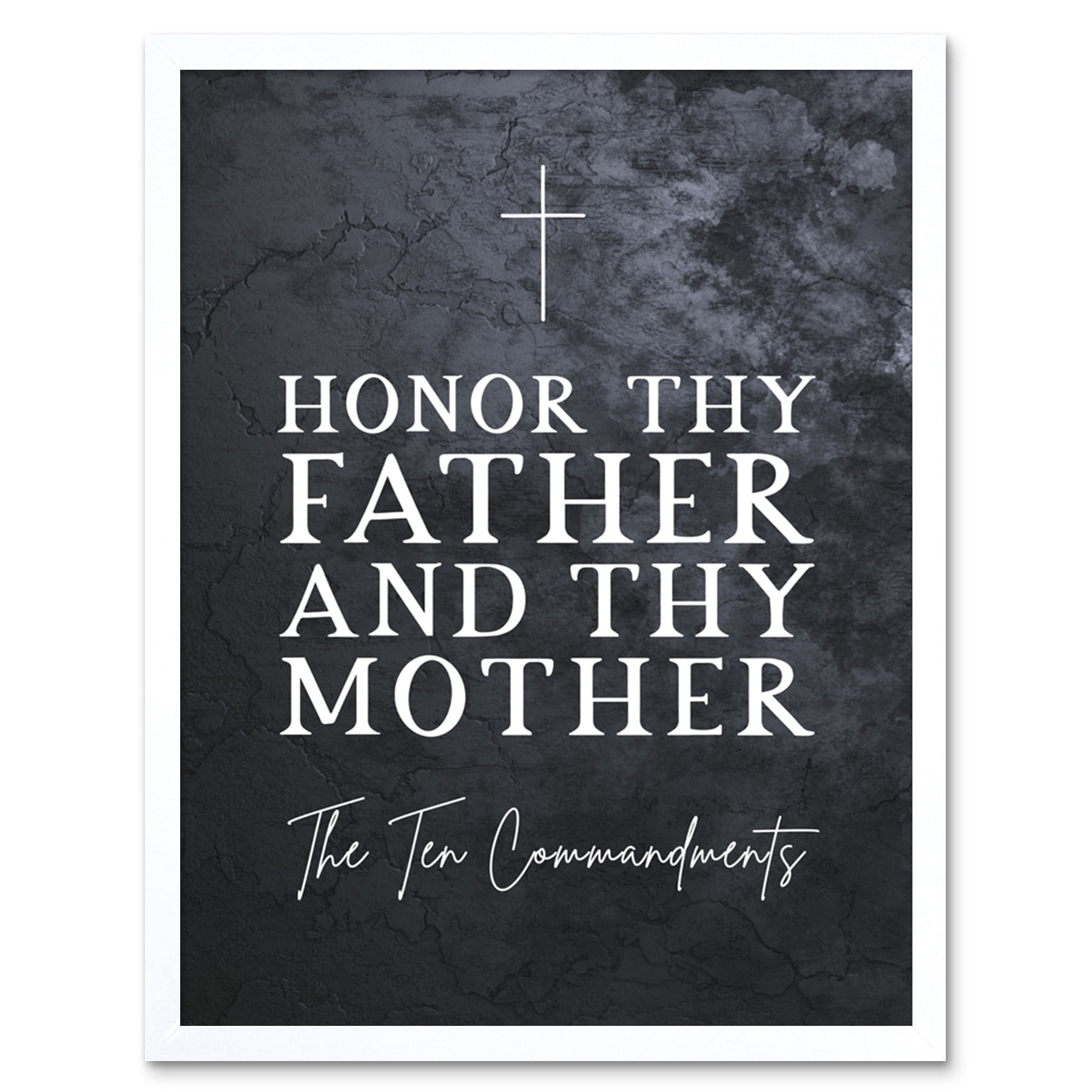 Ten Commandments Honor Thy Father and Mother Christian Bible Verse ...