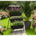 Black 4-Tier Vertical Raised Garden Planter with 4 Stackable ...