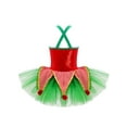 ZDHoor Girls Sleeveless Sequins Tutu Christmas Santa's Elf Costume ...