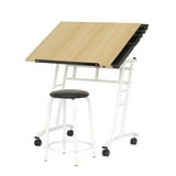 Studio Designs Steel Rolling Drawing Drafting Table with Stool Set ...