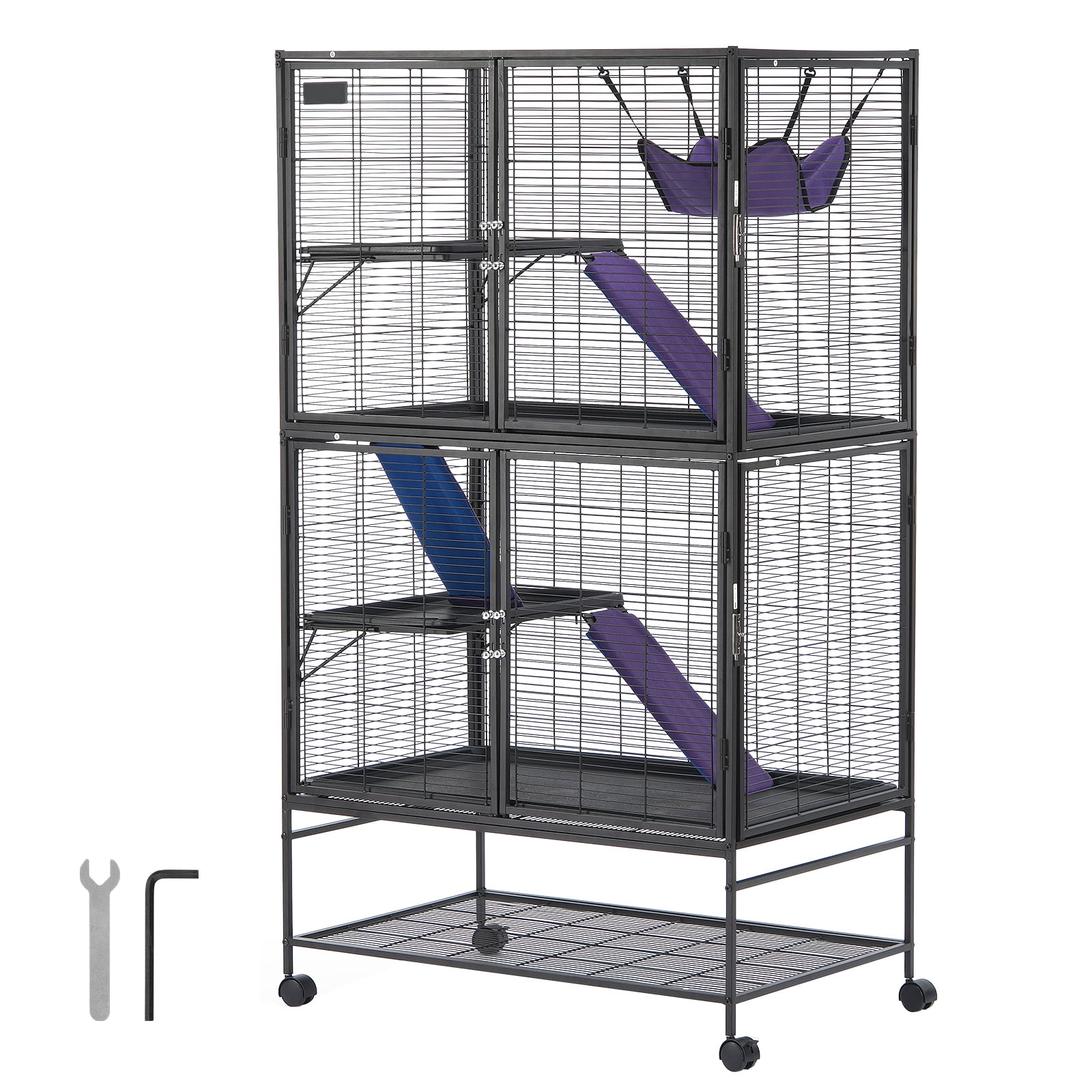 Click here for Kffkff 64.6 Metal Small Animal Cage 4-Tier Rolling... prices