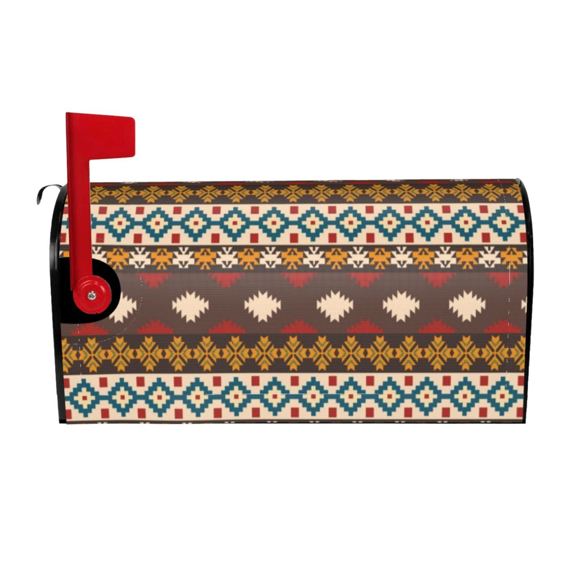TEQUAN Retro Southwestern Ethnic Tribal Brown Magnetic Mailbox Cover ...