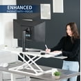 VIVO White Height Adjustable 48" Standing Desk Monitor Riser, Sit Stand ...