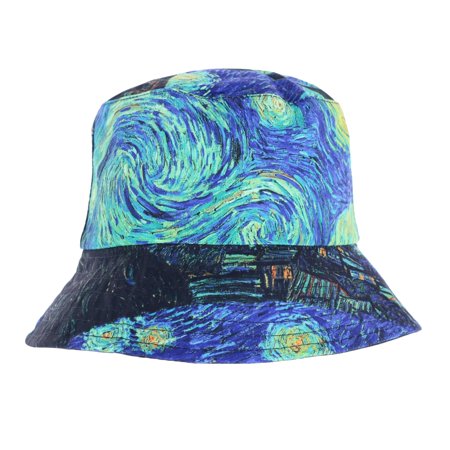 Comfy Luxe Reversible Van Gogh Starry Night Bucket Hat (Women's ...