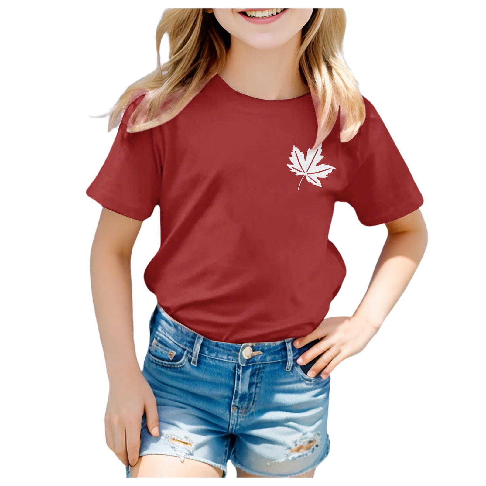 Click here for Pmvfhde Canada Day Maple Leaf Printed Pattern T-Sh... prices