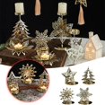 Christmas Gold Hollow Candle Holder French Style Table Decor Holiday ...