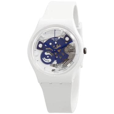 Swatch LK396 Women's Essentials Casual Blue Wrist Watch with Silicone ...