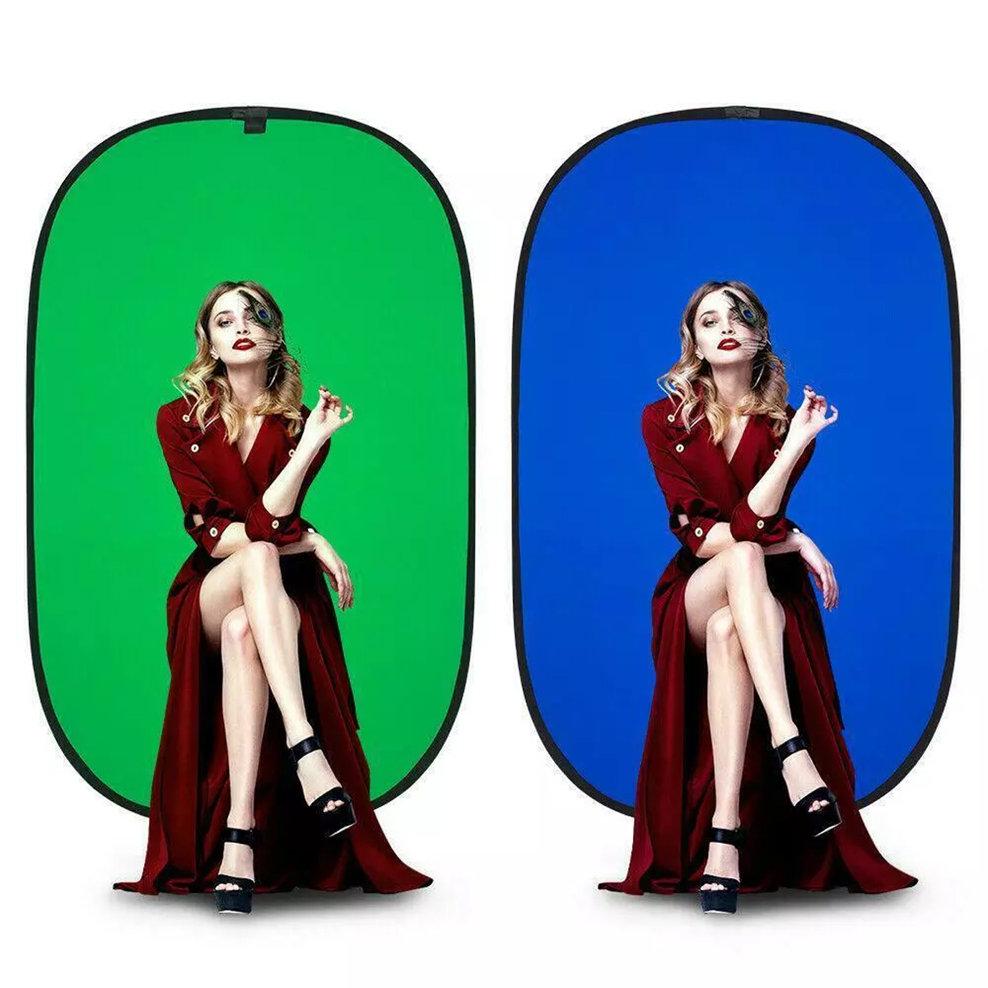 COUTEXYI Folding Green Screen, Portable Green Screen Backdrop ...