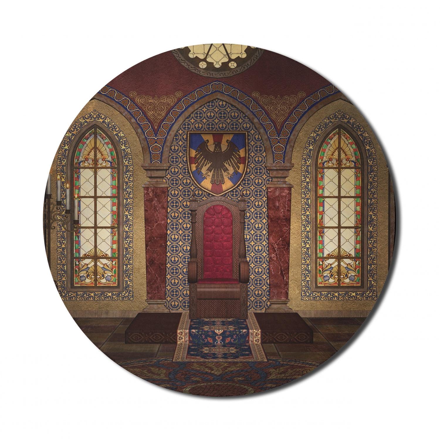 Gothic Mouse Pad for Computers, Red Medieval in Chapel Eagle Portrait ...