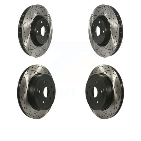 Front Rear Coated Drilled Slotted Disc Brake Rotors Kit For Subaru ...