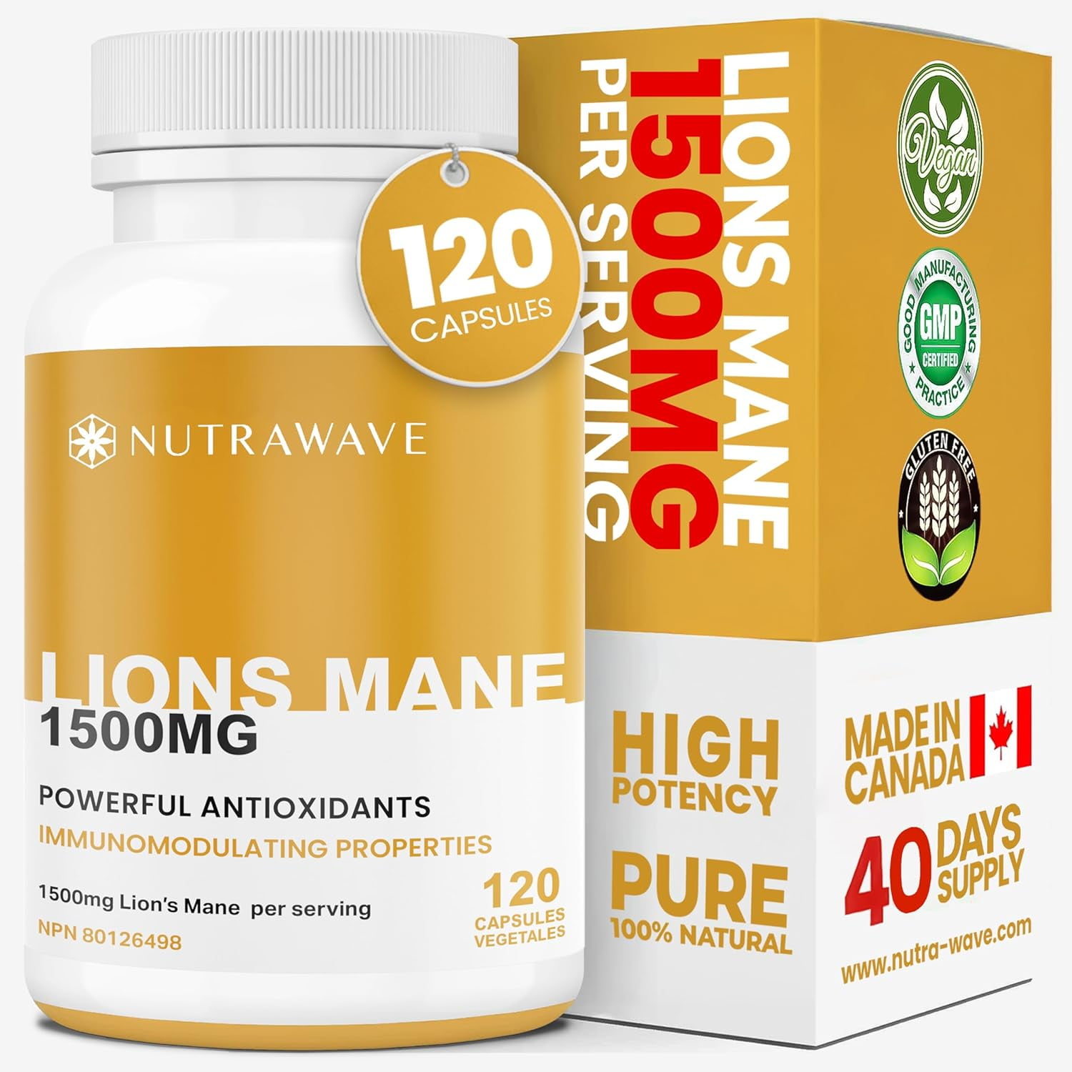 Click here for Nutrawave Lions Mane Mushroom 1500mg Capsules - Br... prices