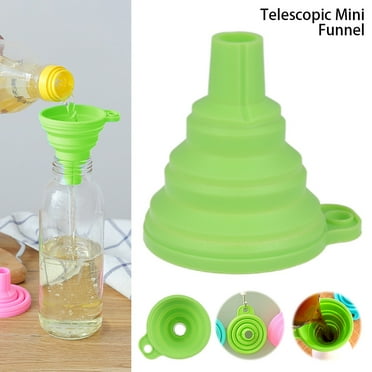 4-Pc Food Grade Safe Silicone Funnel Set: Foldable, Flexible for Cooking, Liquid Transfer & Easy ...