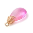 50pc Transparent Glass Pendants with Real 18K Gold Plated Copper Wire ...