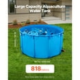 KFFKFF Portable Fish Pond, 818 Gal Volume Above Surface Fish Habitat ...