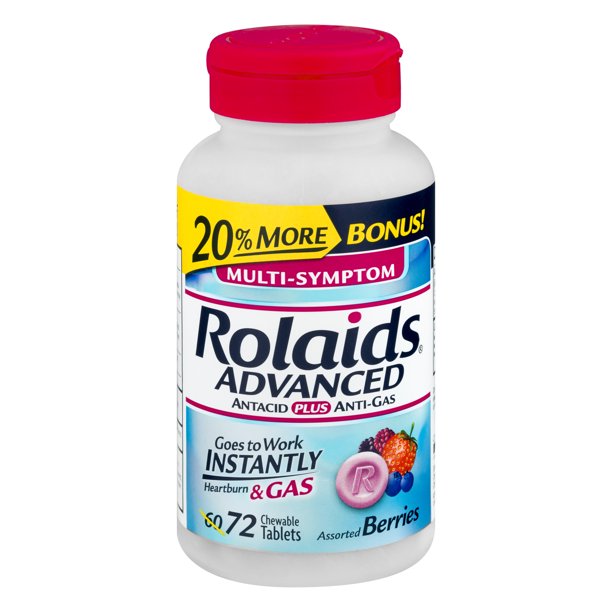Rolaids Advanced Antacid Plus Anti-Gass Assorted Berries - 72 CT72.0 CT ...