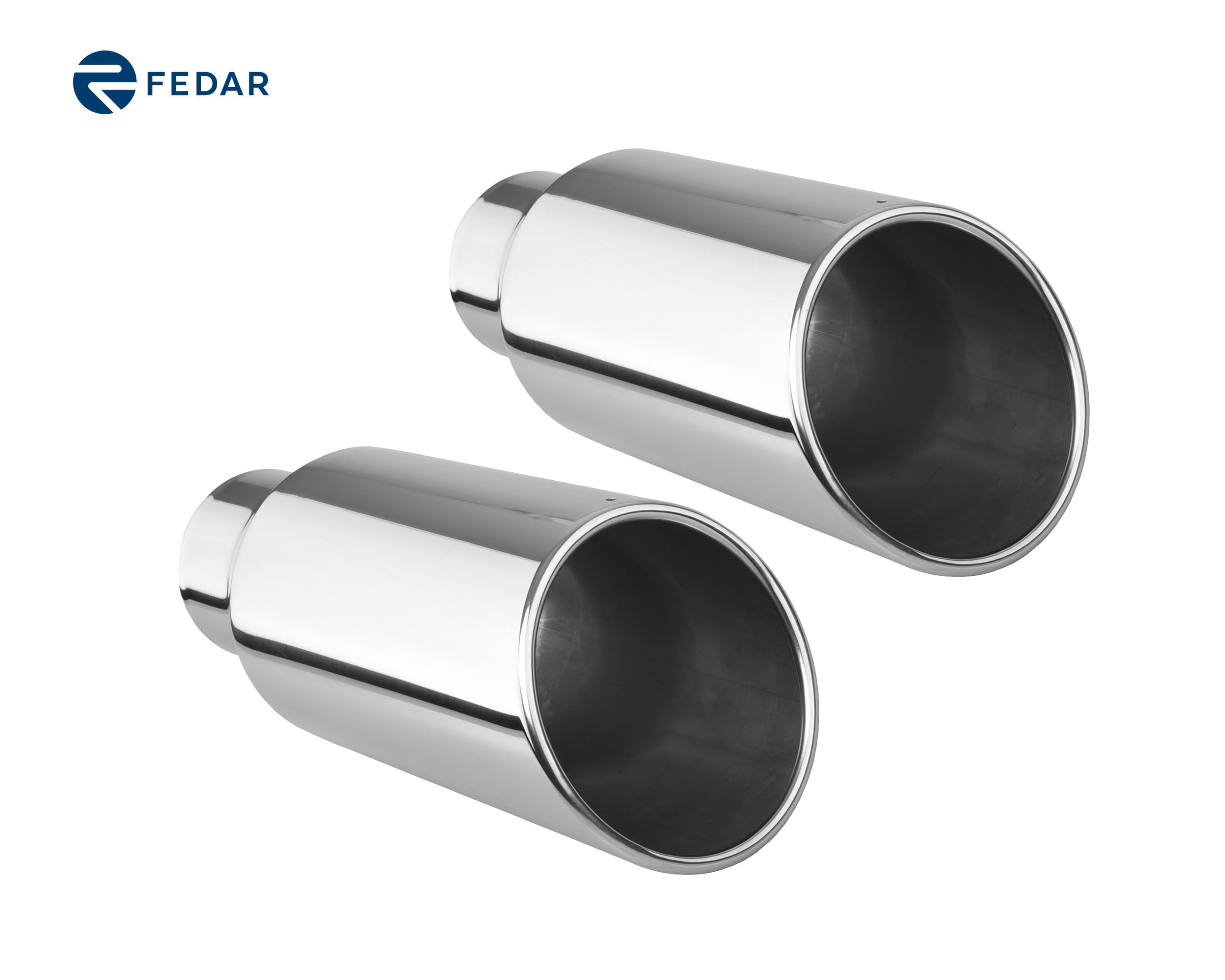 Fedar Exhaust Muffler Tailpipe Tip 4" Inlet 6" Outlet 15" Long Rolled ...