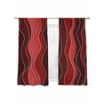 Burgundy Red Gradient Water Ripples Sheer Curtains 2 Panels Set ...