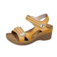 Bibifish Womens Wedge Sandals Open Toe Adjustable Hook Loop Cutout ...