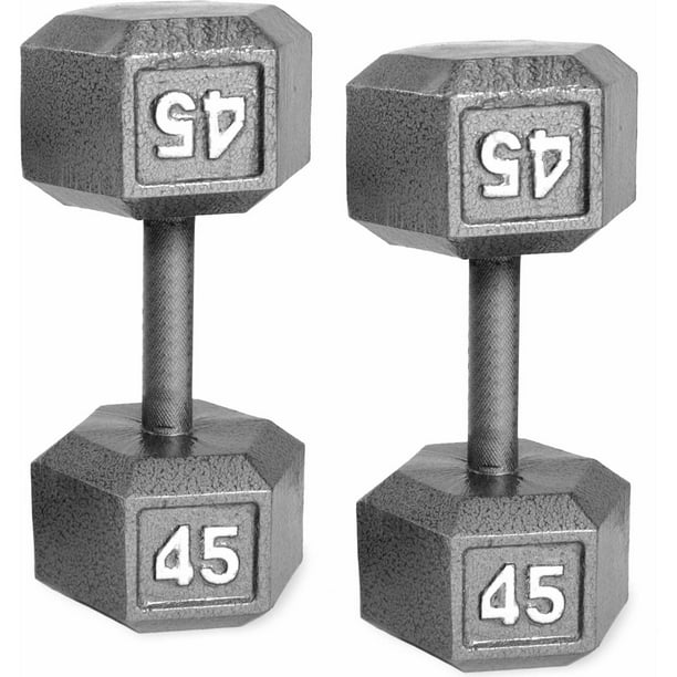 CAP Barbell Cast Iron Weighted Dumbbell, 45 lb, Pair - Walmart.com