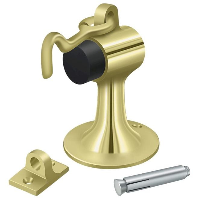 DSF444U3 Cement Floor Mount Bumper with Holder, Bright Brass Finish ...