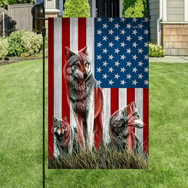 FLAGWIX American Flag - Wolf Wolves American Flag MLH2123F - Garden ...
