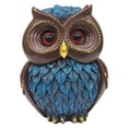 CaraMart creative owl resin statue home decor european style blue green ...