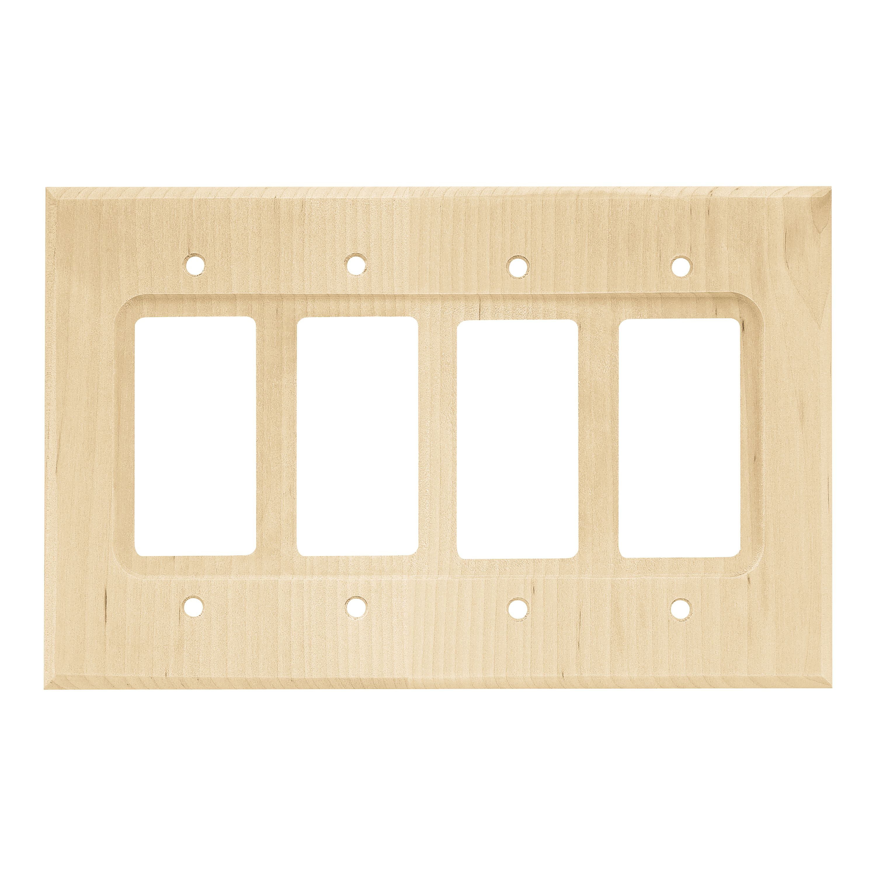 Franklin Brass Wood Square Quad Decorator Wall Plate in Unfinished Wood ...