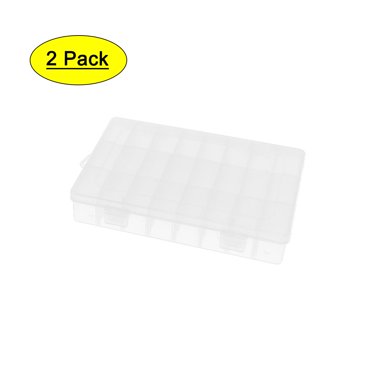 5pcs Clear White Plastic Rectangle 10 Compartments Components Storage ...