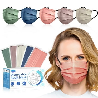 Disposable Face Mask - Pack of 50 Single Use Protective Masks With 3 ...