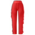Tanghaowl Women's Pants, Women Mesh Ruffle Trim Cover Up Pants Beach ...
