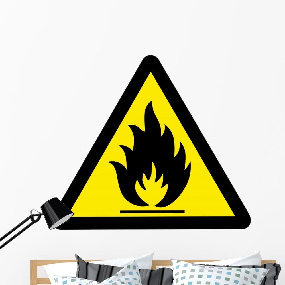 Chemical Sign Flammable Triangle Wall Decal by Wallmonkeys Peel and ...