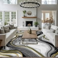 6x9 Area Rugs for Living Room, Black Gray Marble Non Slip Area Rugs for ...