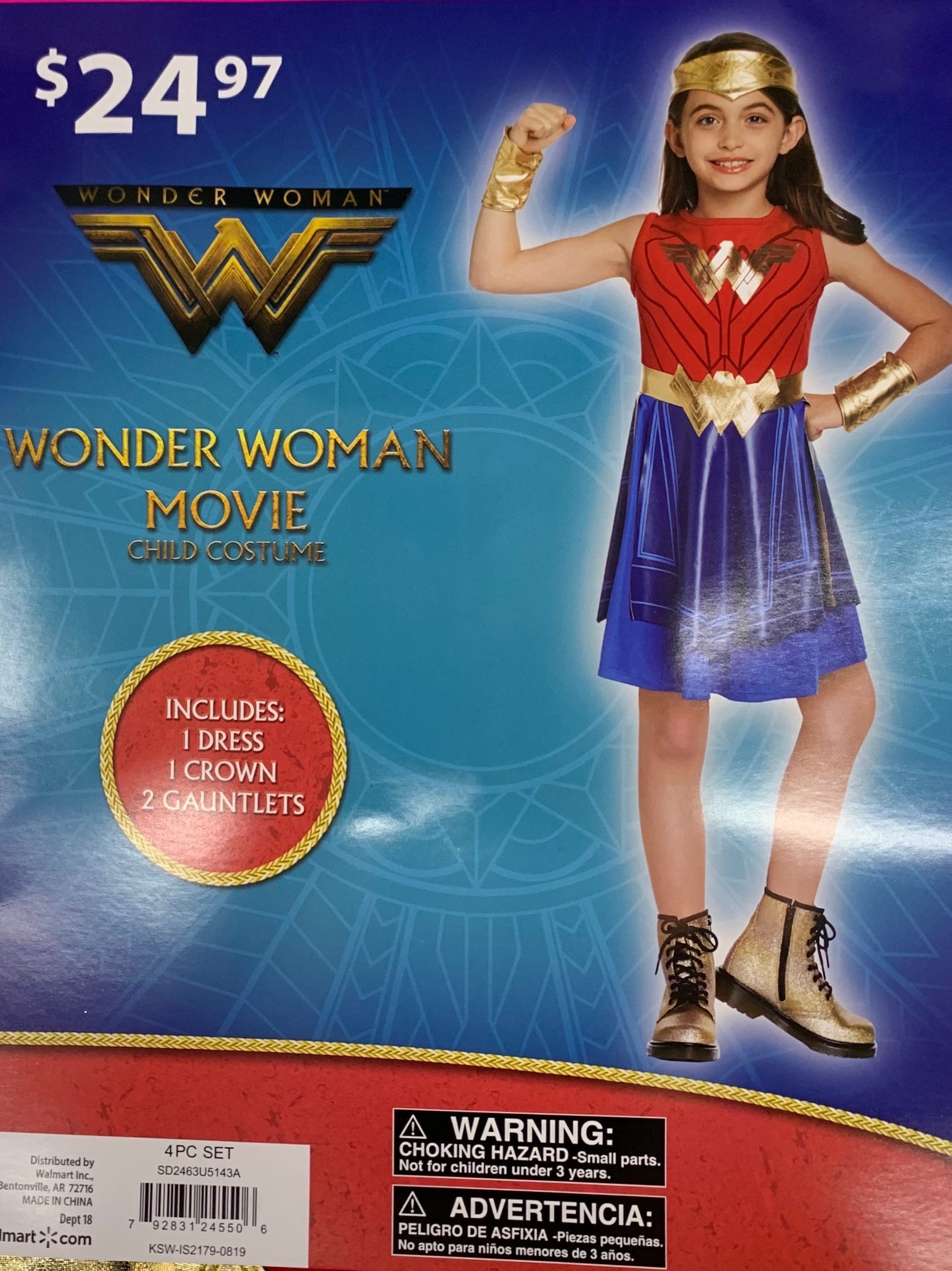 Halloween Dc Wonder Woman Costume Girl Lg - Walmart.com