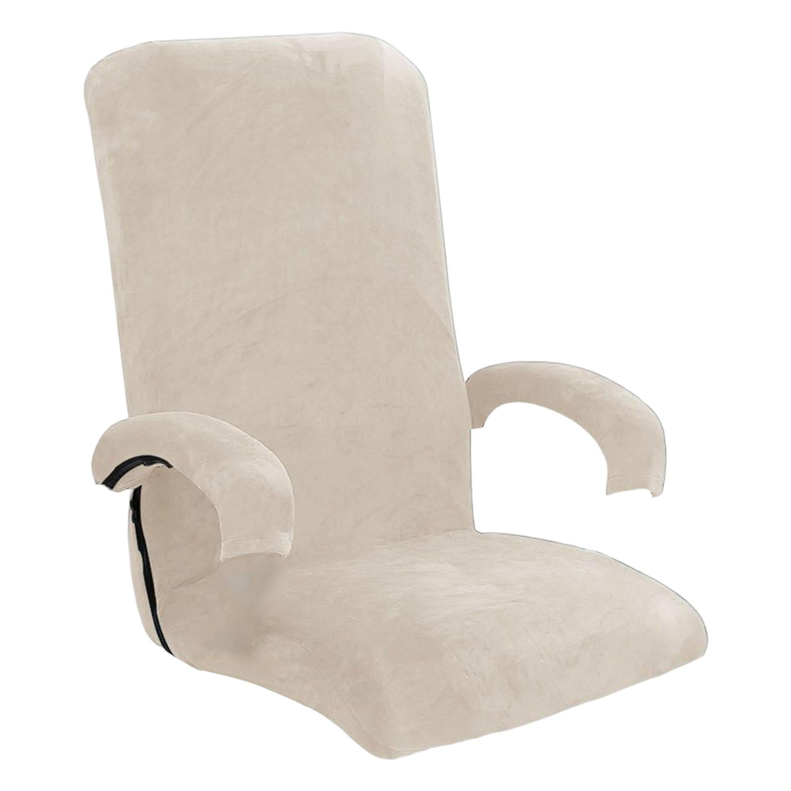 Stretchy Computer Chair Cover with Armrest Covers with Zipper for beige ...