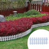 Garden Fence, White Pvc Border Fence with Ground Studs, 19.69x11.81x1 ...
