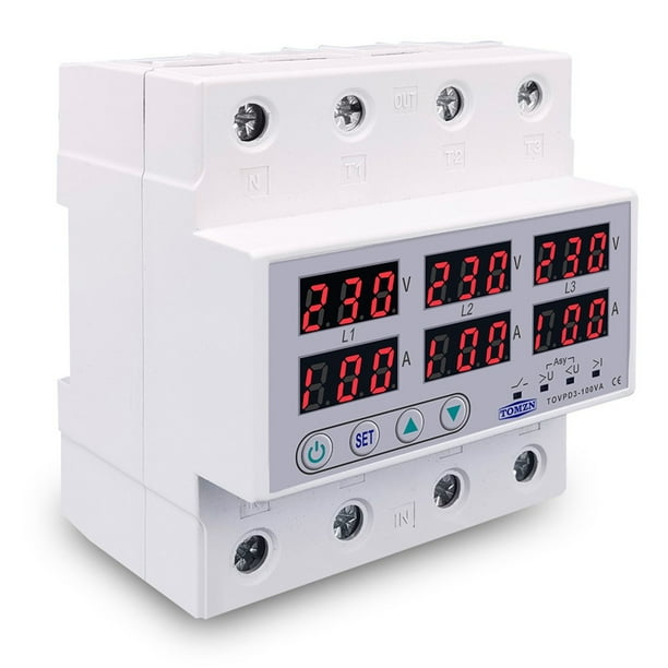 Three-phase voltage relay 3P+N ammeter overvoltage and undervoltage ...