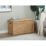 eHemco Large Woven Water Hyacinth Storage Trunk, Heavy-duty, Metal ...